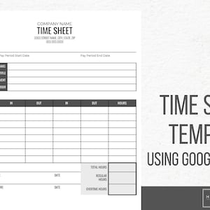INSTANT DOWNLOAD: Time Sheet Template, Time Sheet, Business Forms - Etsy