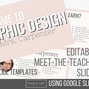 Virtual Meet the Teacher Presentation, Back to School Slides, Google ...