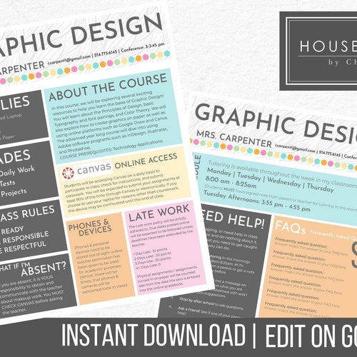Editable Class Syllabus Visual Syllabus Template Templates - Etsy