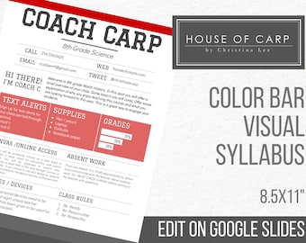 Editable Class Syllabus Visual Syllabus Template Templates - Etsy