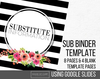 INSTANT DOWNLOAD: Sub Binder Template Using Google Slides | Etsy