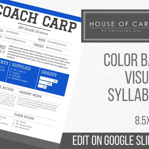 Editable Class Syllabus Visual Syllabus Template Templates - Etsy
