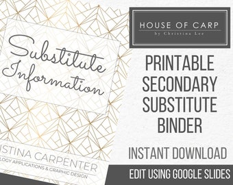 Sub Binder Template Using Google Slides | Etsy