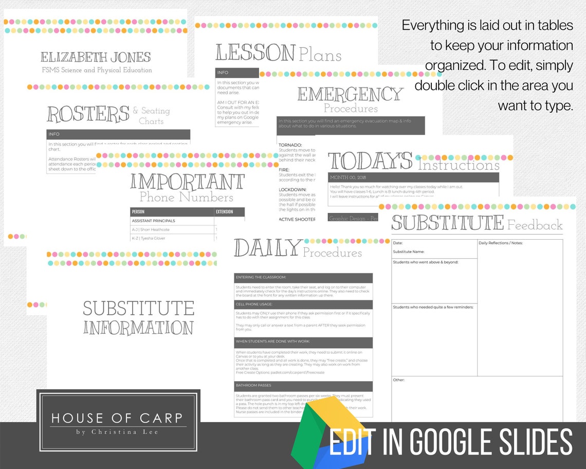 Sub Binder Template Using Google Slides - Etsy
