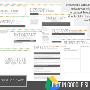 Sub Binder Template Using Google Slides - Etsy