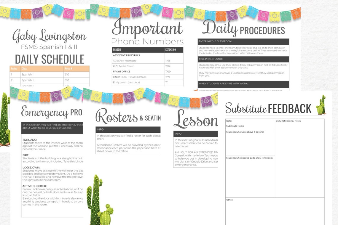 INSTANT DOWNLOAD: Fiesta Sub Binder Template Using Google Slides, Fun ...