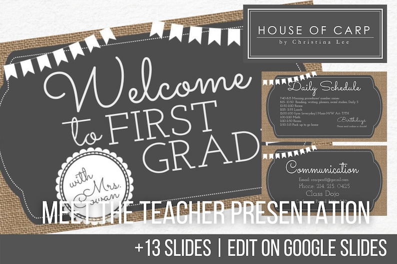 Virtual Meet the Teacher Presentation, Burlap Presentation, Google ...