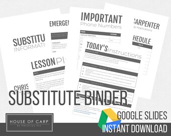 INSTANT DOWNLOAD: Sub Binder Template Using Google Slides | Etsy