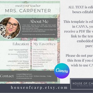 Meet the Teacher Page, Printables for Teachers, Meet the Teacher ...
