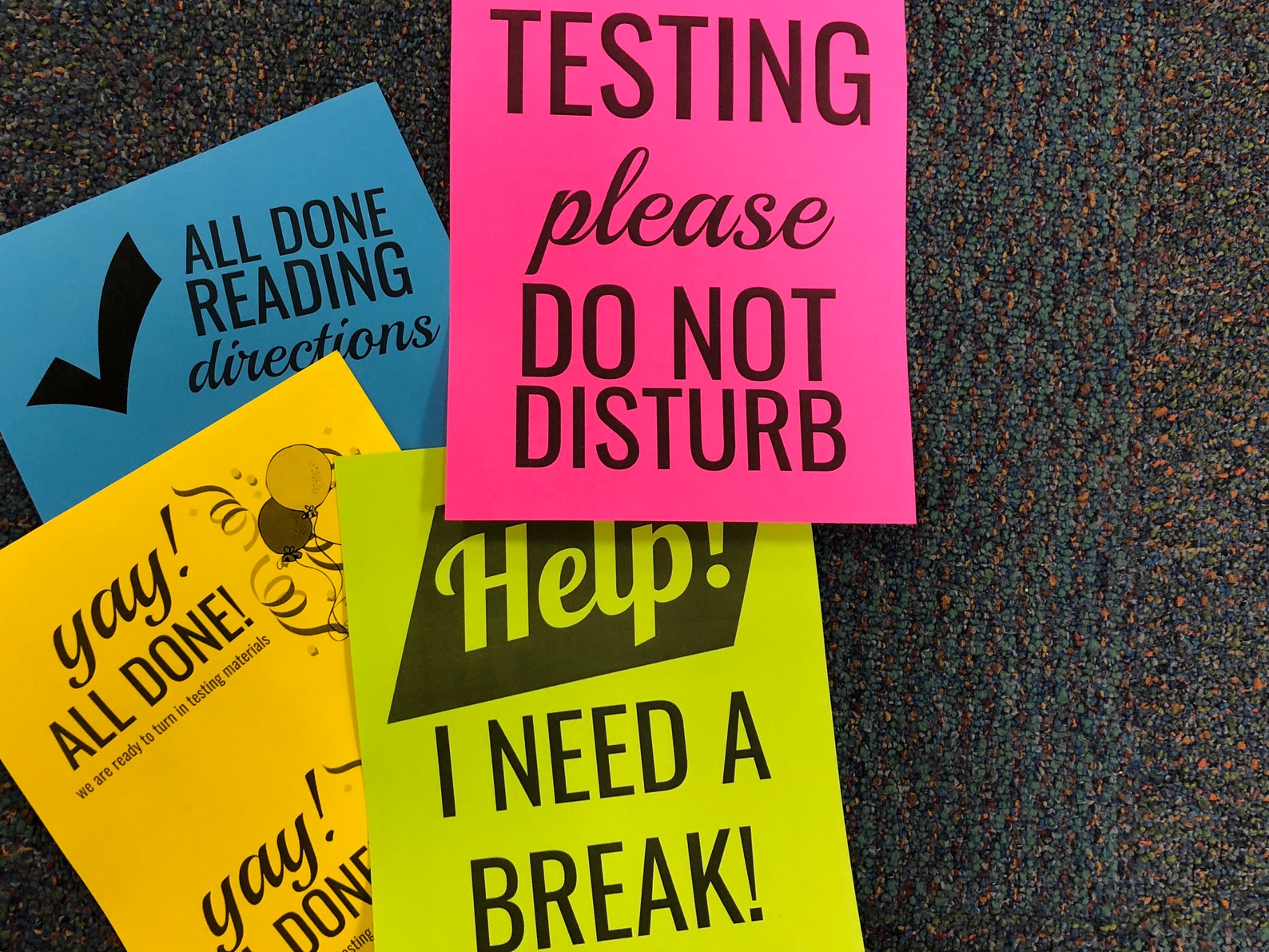 INSTANT DOWNLOAD: Testing Door Signs. State Testing Signs for | Etsy