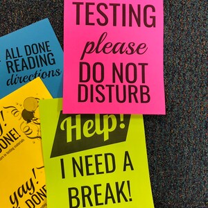 INSTANT DOWNLOAD: Testing Door Signs. State Testing Signs for Door ...