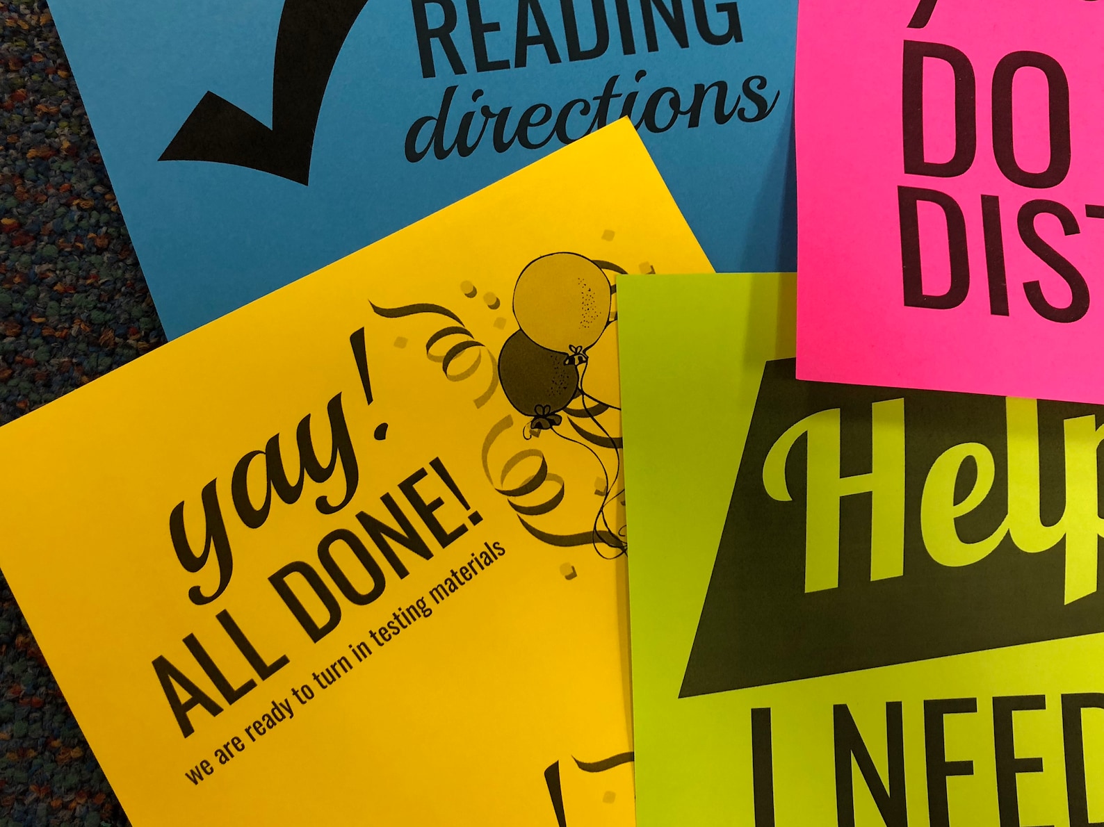 INSTANT DOWNLOAD: Testing Door Signs. State Testing Signs for | Etsy