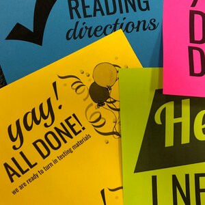 INSTANT DOWNLOAD: Testing Door Signs. State Testing Signs for Door ...