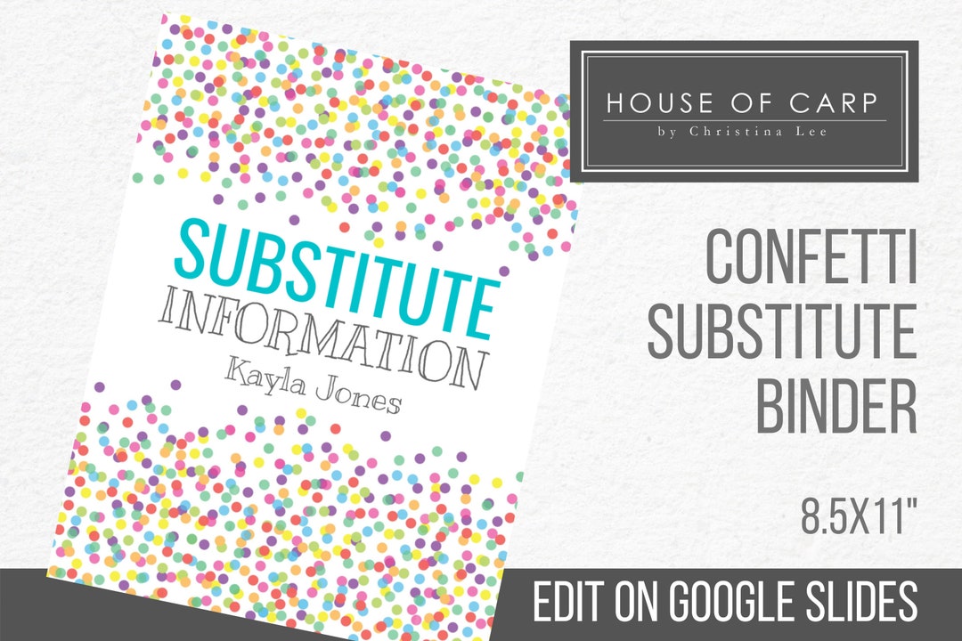 INSTANT DOWNLOAD: Confetti Sub Binder Template Using Google Slides, Fun ...