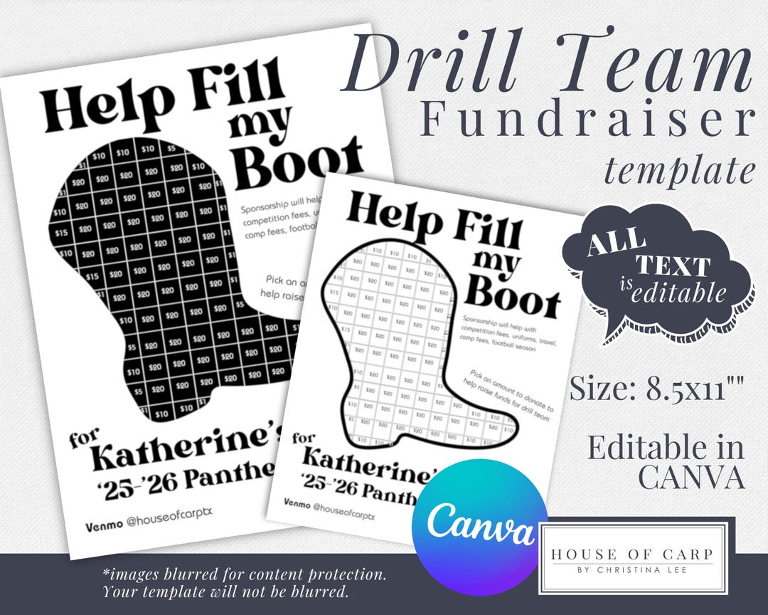 Drill Team Fill Boot Fundraising Template, Dance Team Fundraising ...