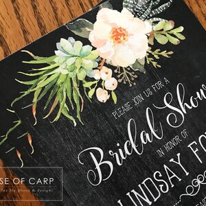 Digital Printable Succulent Chalkboard Invitation Rustic Succulent ...