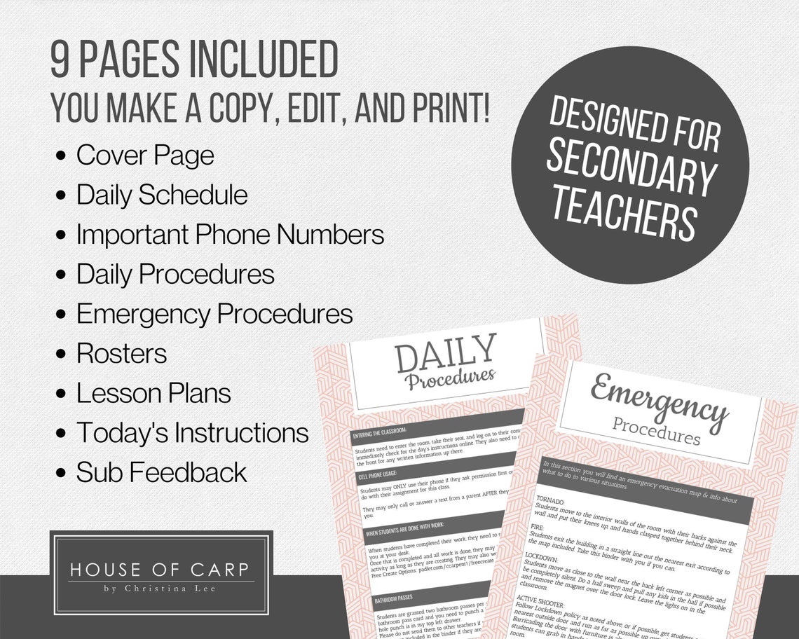 Sub Binder Template Using Google Slides - Etsy