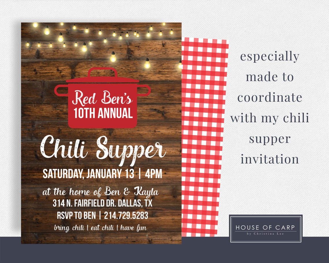 Chili Cook off Labels Chili Cook off Tent Cards - Etsy