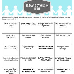 Human Scavenger Hunt Digital Download - Etsy
