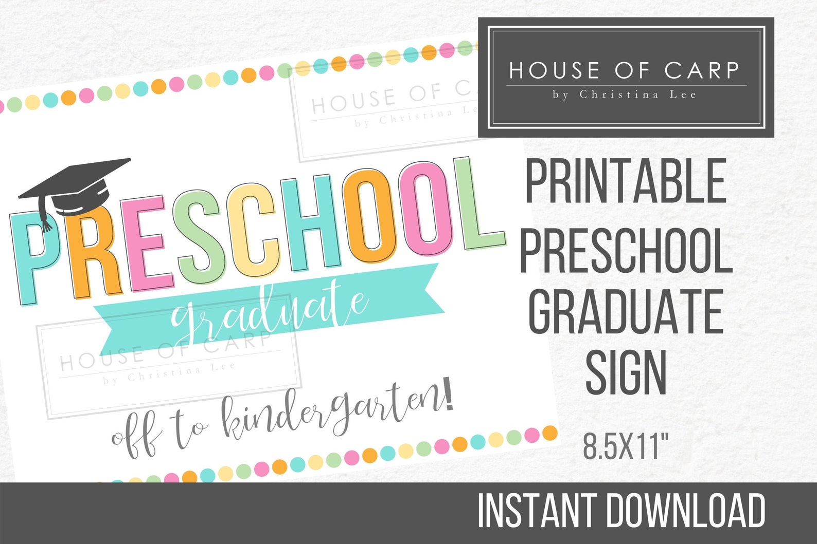 INSTANT DOWNLOAD Preschool Graduate Printable, Preschool Graduation ...