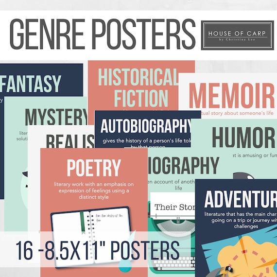 ELA Posters DIGITAL Classroom Printables Genre Posters - Etsy