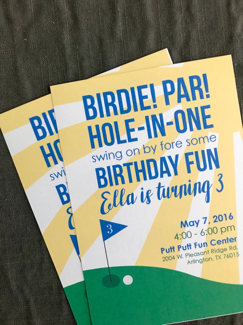 Mini Golf Birthday Invite PDF Printable - Etsy