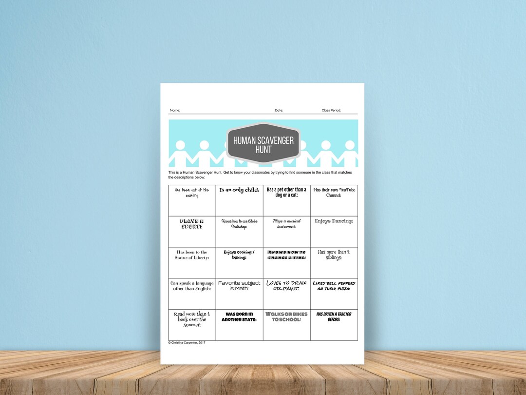 Human Scavenger Hunt Digital Download - Etsy