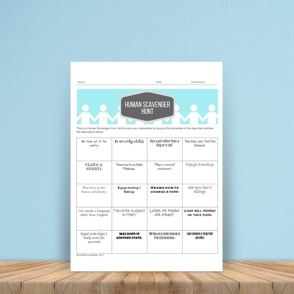 Human Scavenger Hunt - Etsy
