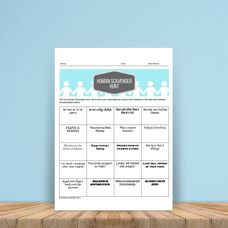 Human Scavenger Hunt - Etsy