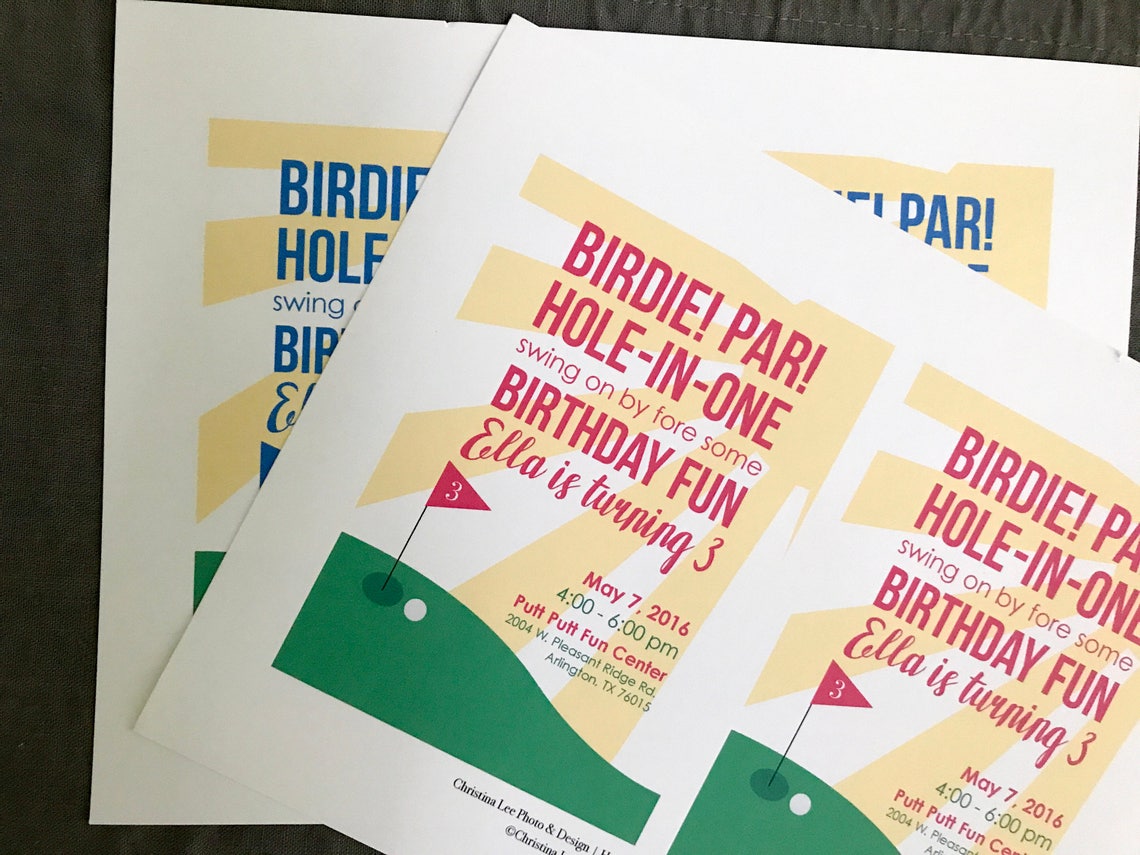 Mini Golf Birthday Invite PDF Printable - Etsy