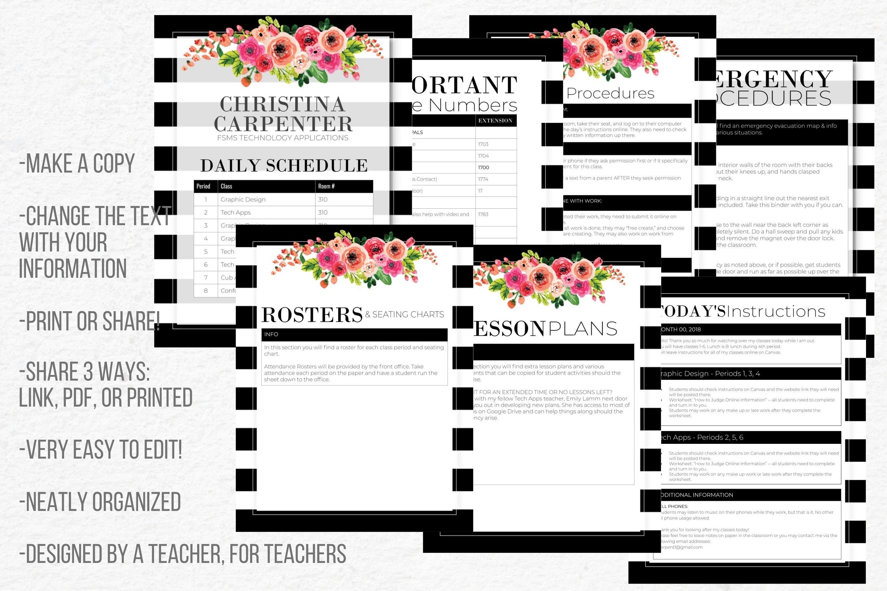 Sub Binder Template Using Google Slides - Etsy