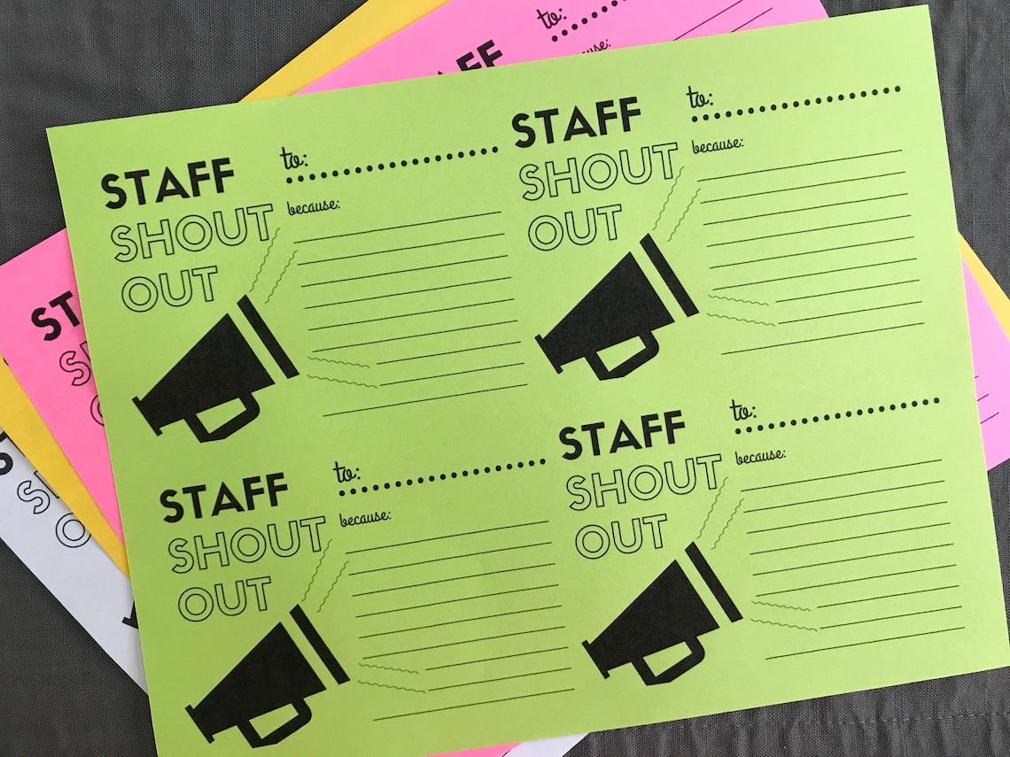 Staff Shout Out Digital Printable - Etsy