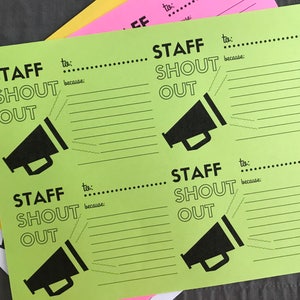 Staff Shout Out Digital Printable - Etsy