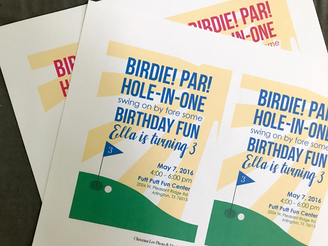 Mini Golf Birthday Invite PDF Printable - Etsy
