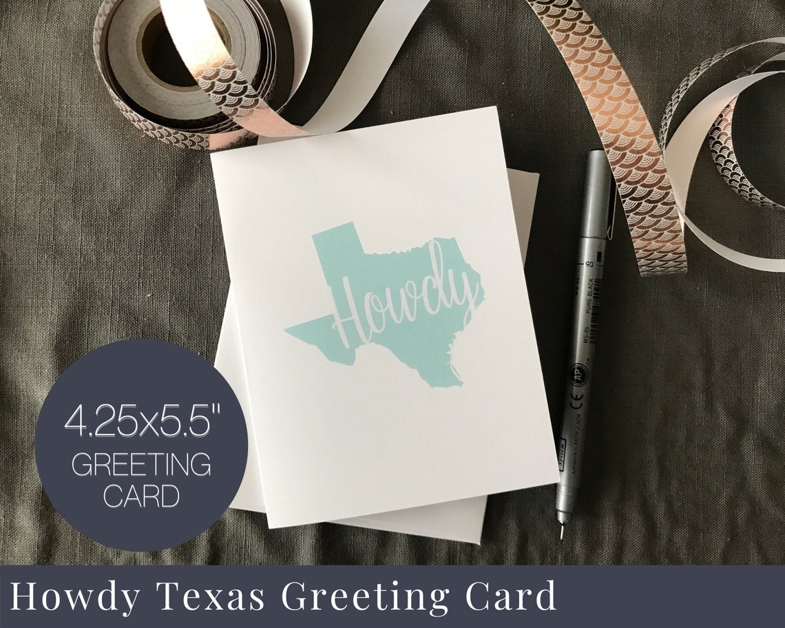 Texas Howdy Greeting Card - Etsy