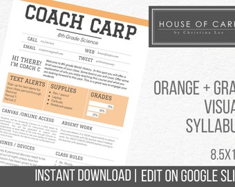 Editable Class Syllabus Visual Syllabus Template Templates | Etsy