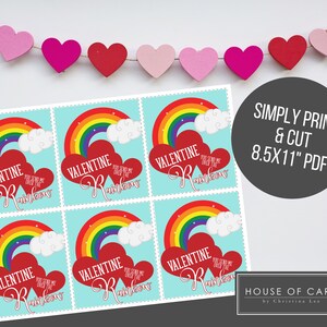 Rainbow Valentine Printable - Etsy