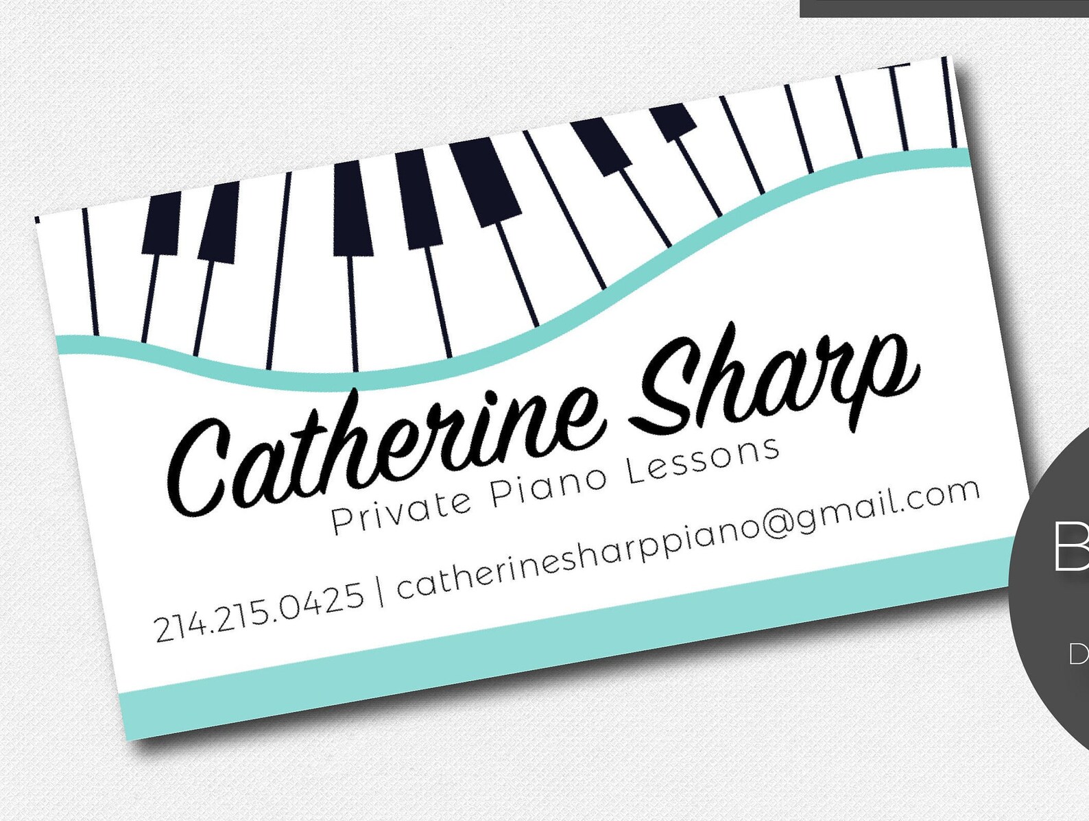 Piano Teacher Business Card Piano Business Card Music Teacher - Etsy
