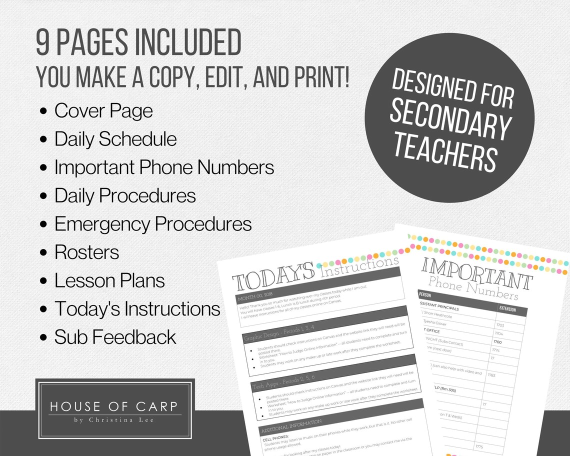 Sub Binder Template Using Google Slides - Etsy