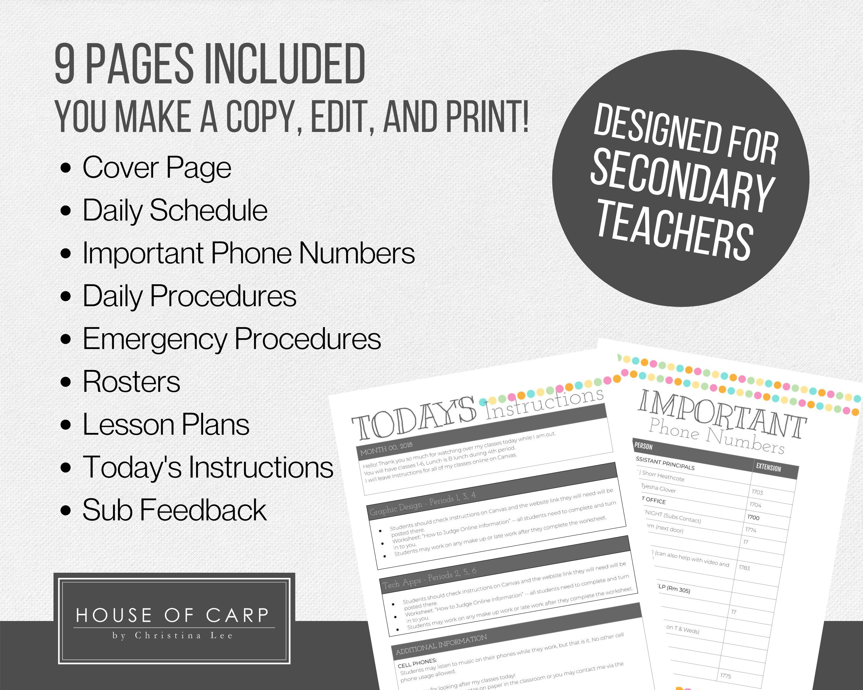 Sub Binder Template Using Google Slides - Etsy