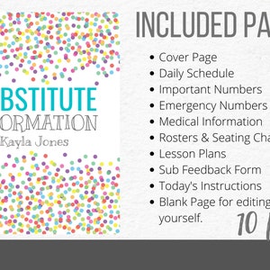 INSTANT DOWNLOAD: Confetti Sub Binder Template Using Google Slides, Fun ...