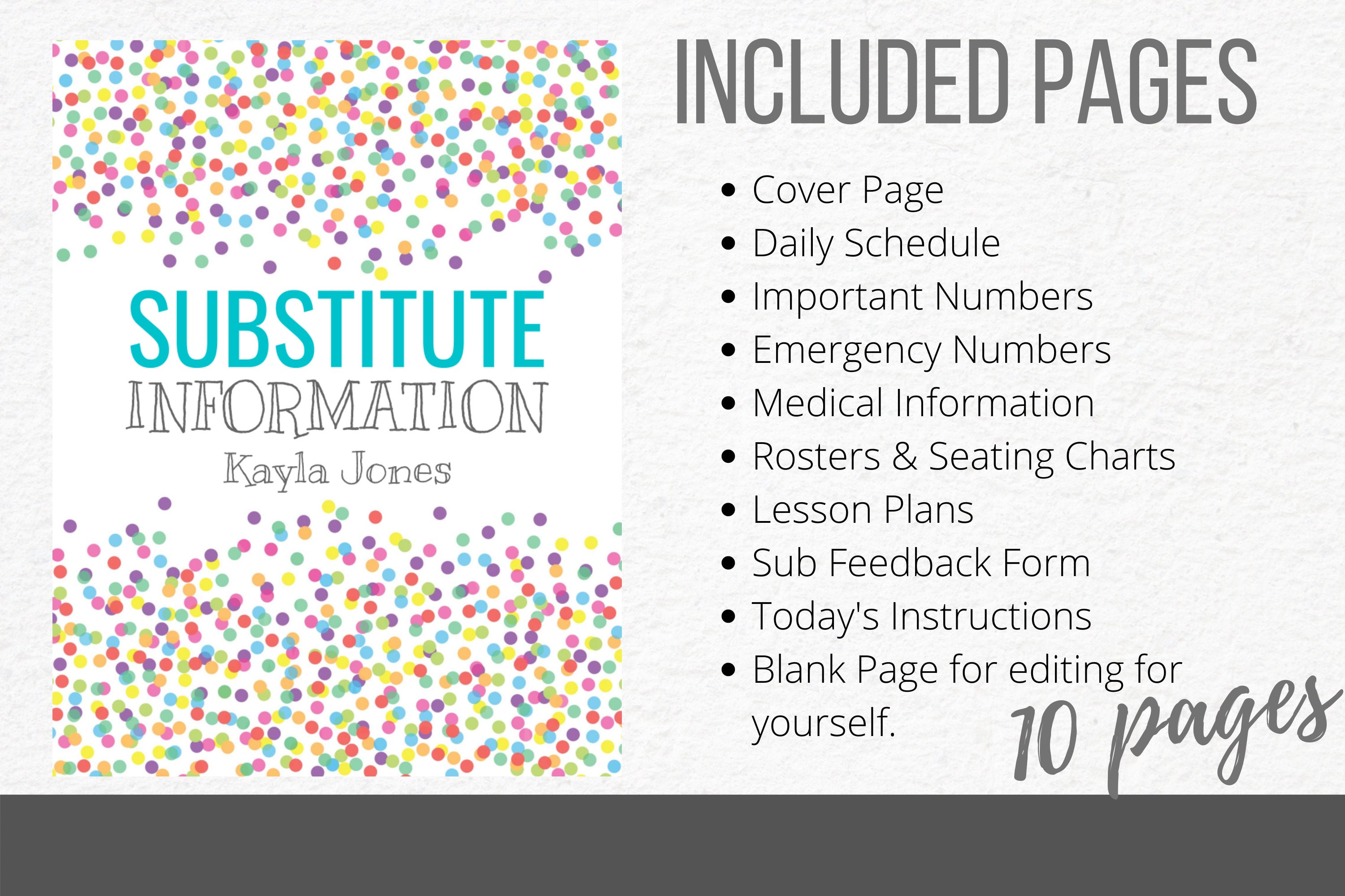 INSTANT DOWNLOAD: Confetti Sub Binder Template Using Google Slides, Fun ...