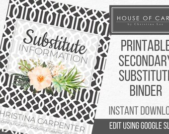INSTANT DOWNLOAD: Sub Binder Template Using Google Slides | Etsy