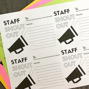 Staff Shout Out Digital Printable - Etsy