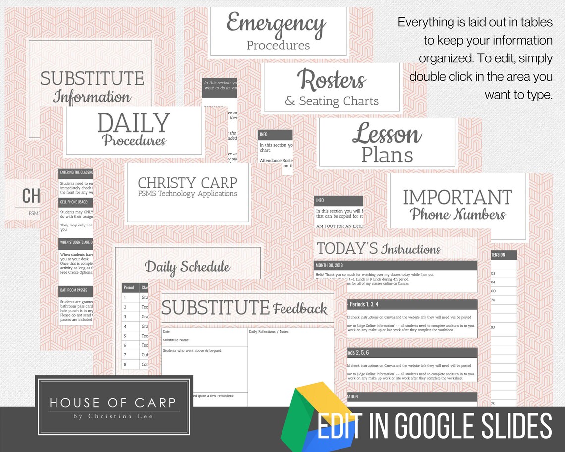 Sub Binder Template Using Google Slides - Etsy