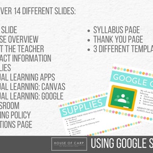 Virtual Meet the Teacher Presentation, Back to School Slides, Google ...