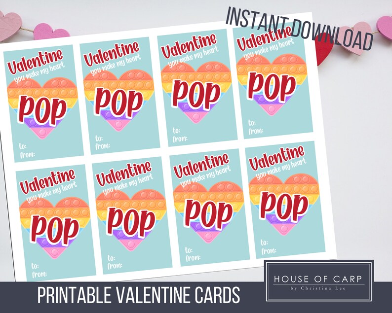 Pop It Valentine Printables | Etsy