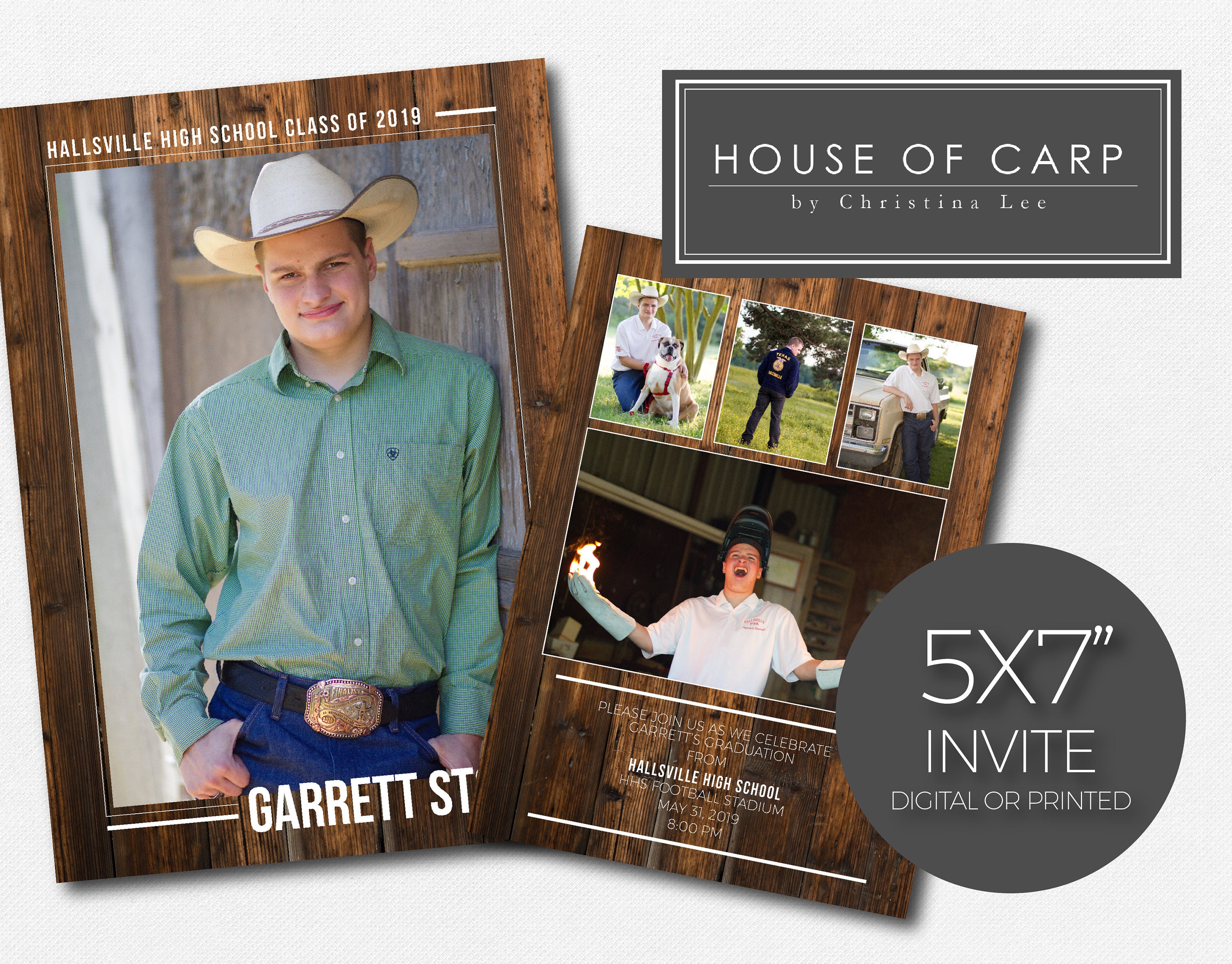 Rustic Graduation Announcement Wood Graduation Invite Rustic Grad ...