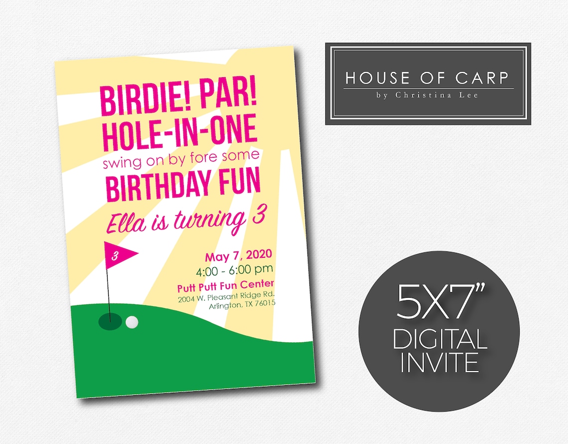Mini Golf Birthday Invite PDF Printable - Etsy