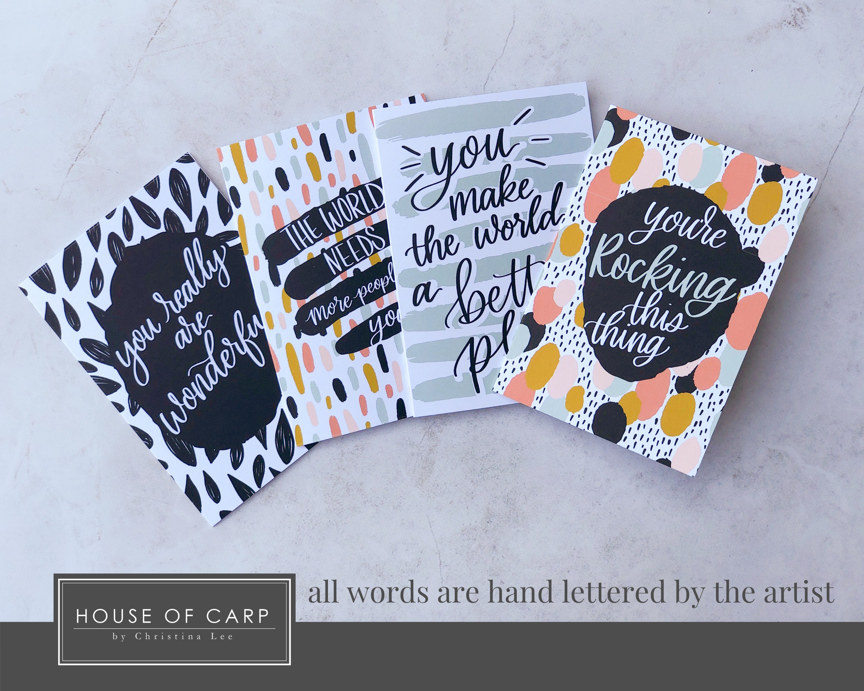 Handlettered Encouragement Cards Encouragement for Teachers - Etsy